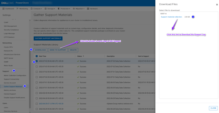 How To Generate And Collect Logs From Dell Powerstore Storagearea Network